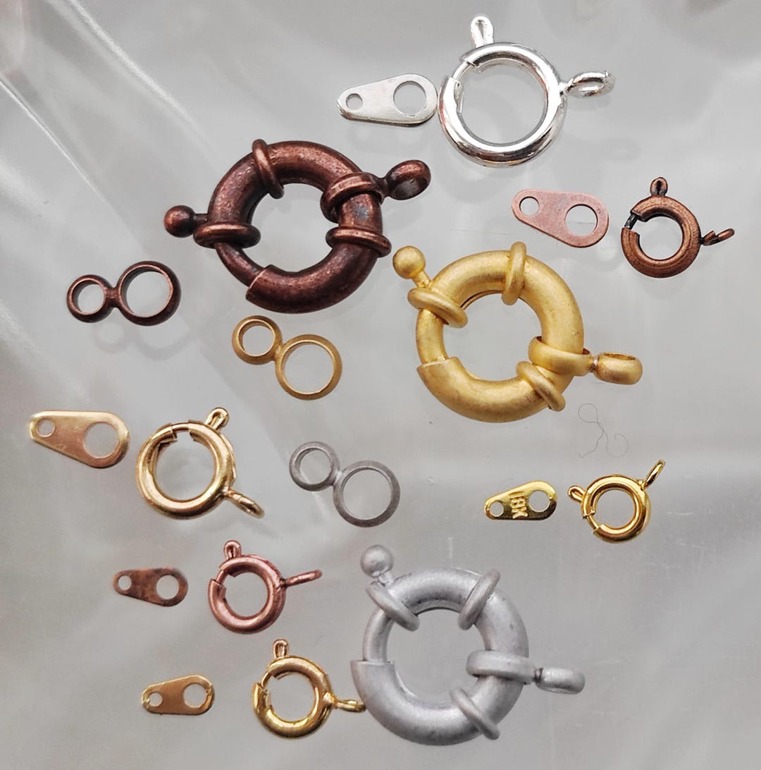 Spring Clasp, 5 Sizes Available and Choice of 3 Colors: Silver, Gold or ...