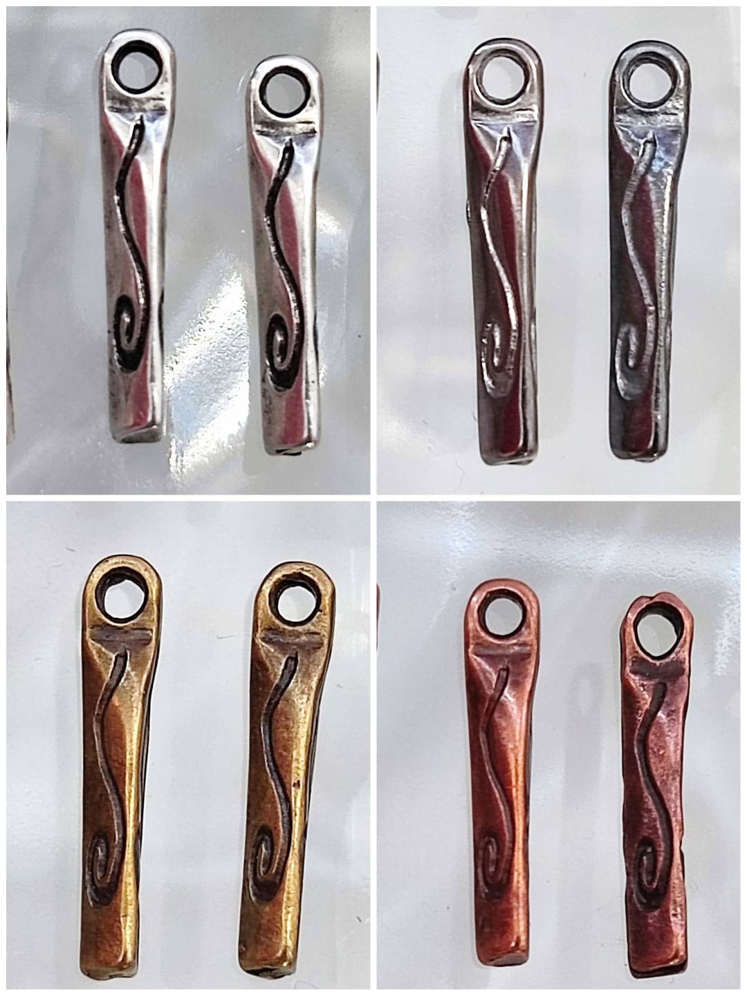 Set of 5 Pendants Triangular Tube Shape Choice Between 4 Colors - Etsy