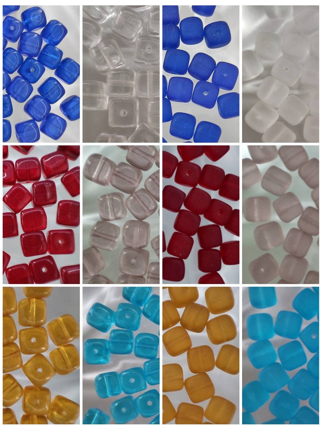 Lot of 50 Glass Cubes Choice 6 Colors 6mm Shiny or Matte - Etsy