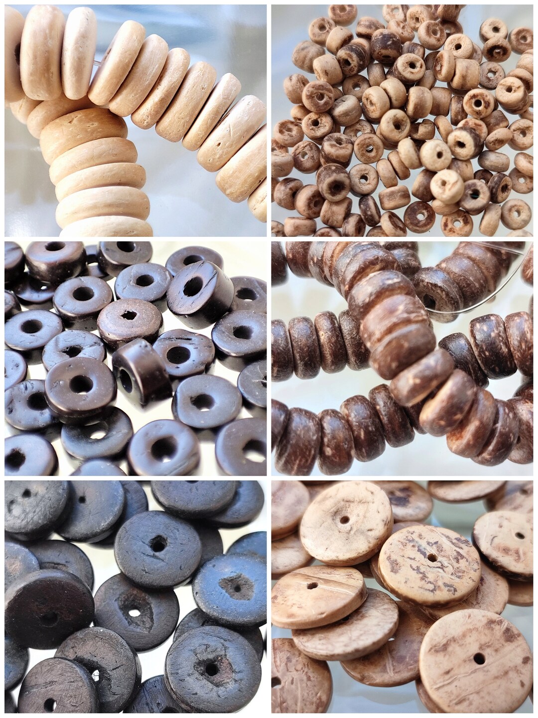 Coconut Wood Washers From 5mm to 20mm and 4 Colors Available. Sold ...