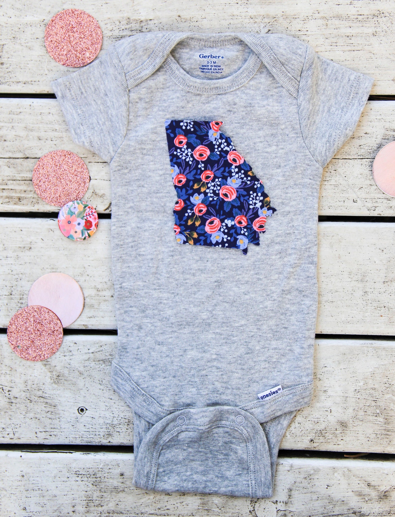 Georgia Onesie® Baby Shower Gift - Georgia Baby Girl - Handmade and ...