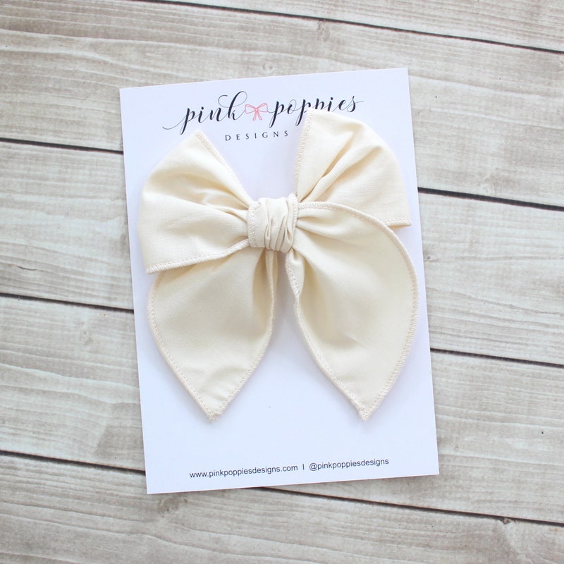 Cream Hair Bow - Etsy
