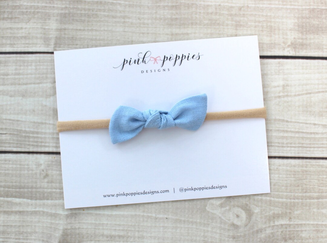 Sky Blue Newborn Headband, Light Blue Baby Bow, Nylon Baby Headband ...