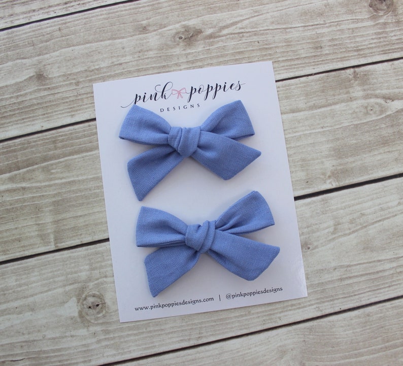 Periwinkle Pig Tail Bows Blue Baby Bows Blue Pig Tail Bows | Etsy
