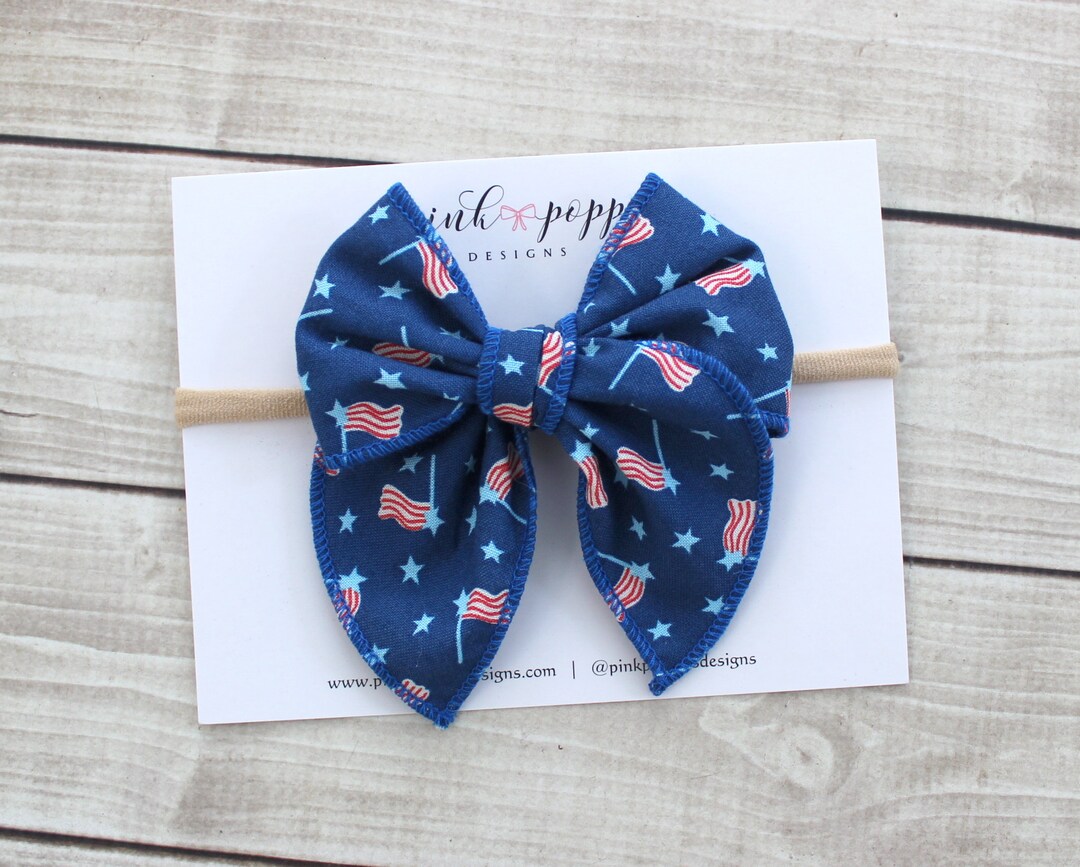 American Flag Headband, Patriotic Headband, 4th of July Hair Bow ...