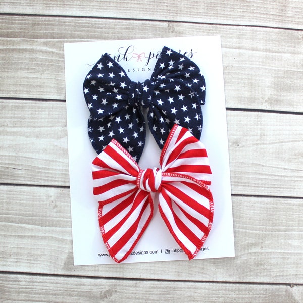 Flag Hair Bow - Etsy