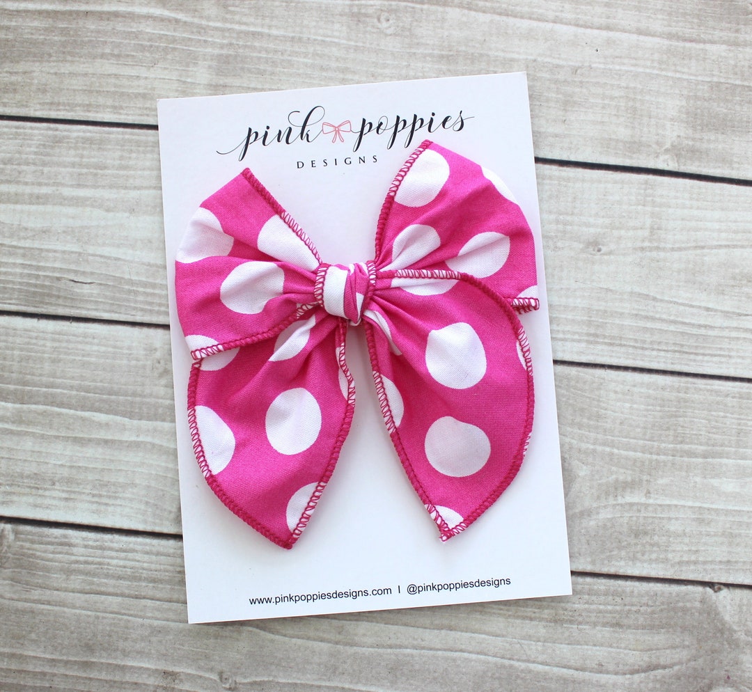 Pink Minnie Hair Bow, Polka Dot Hair Bow, Disney Hair Clip, Minnie ...