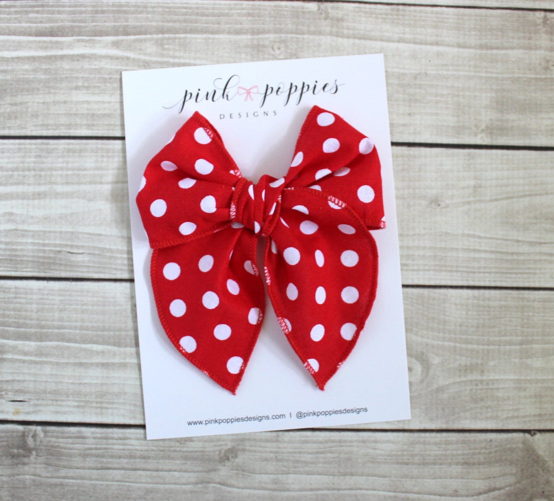 Minnie Mouse Hair Bow, Red Disney Hair Bow, Disney Hair Clip, Mickey ...