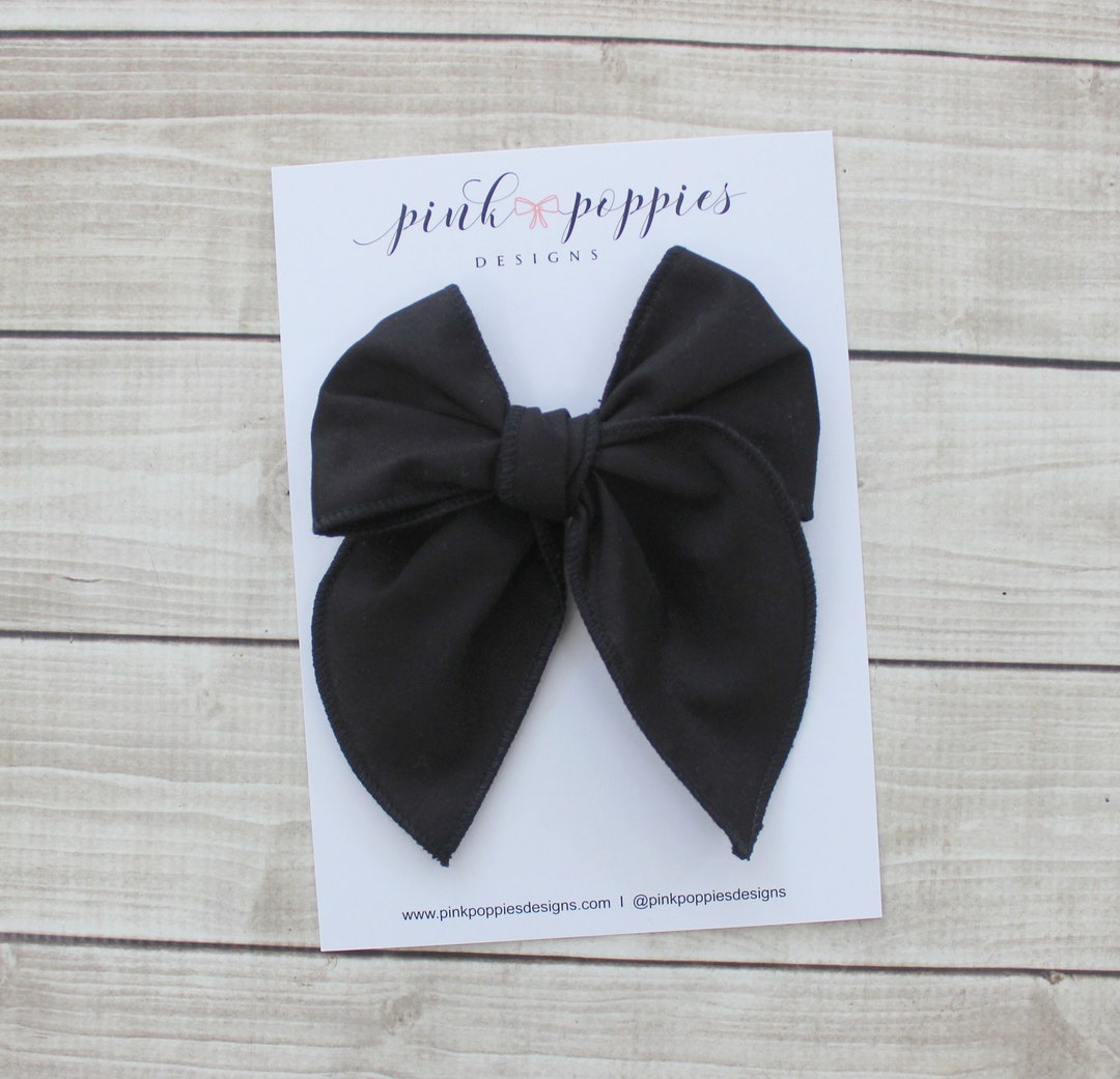 Oversized Black Hair Bow, Black Hair Clip, Black Bow Hair Clip, Large ...