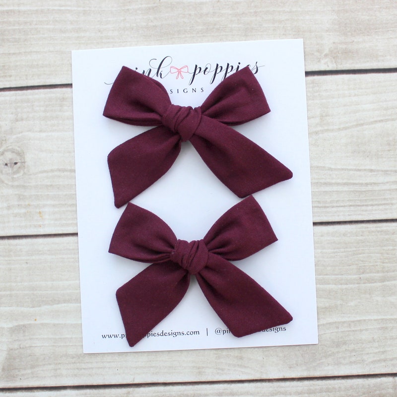 Maroon Hair Bow - Etsy