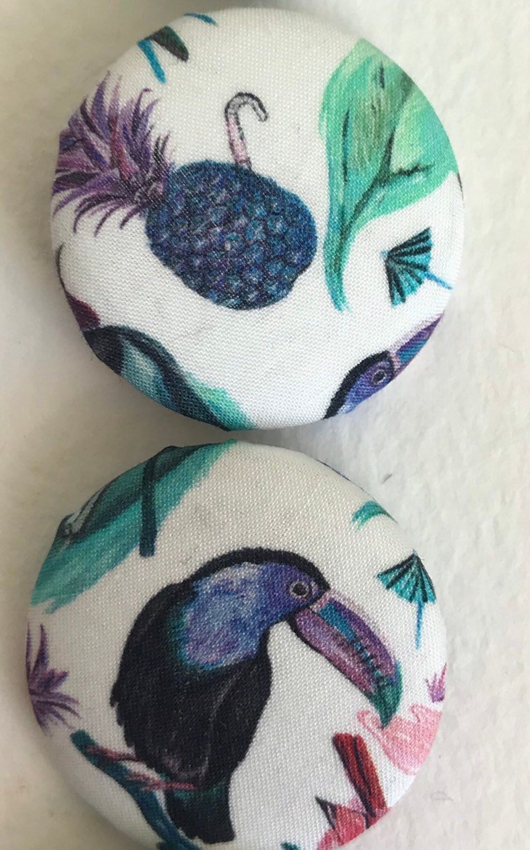 Five Liberty Fabric Covered Buttons / Hand-covered Animal Fabric ...