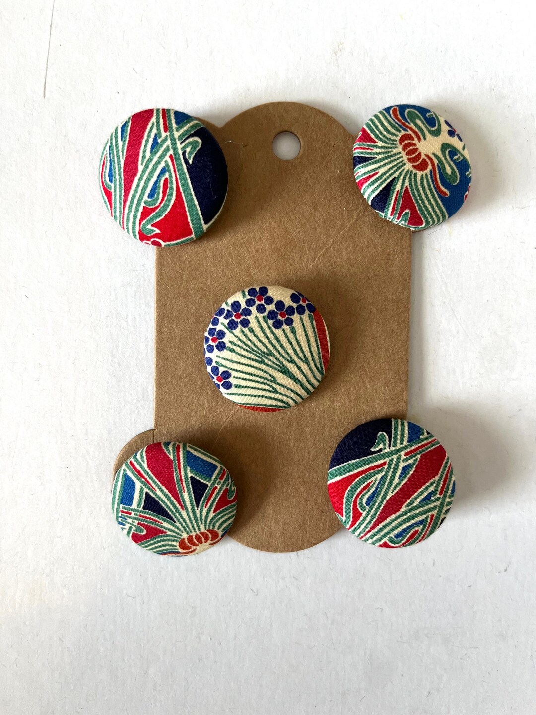 Liberty London Fabric Buttons: Floral Cotton Covered Buttons (set of 5 ...