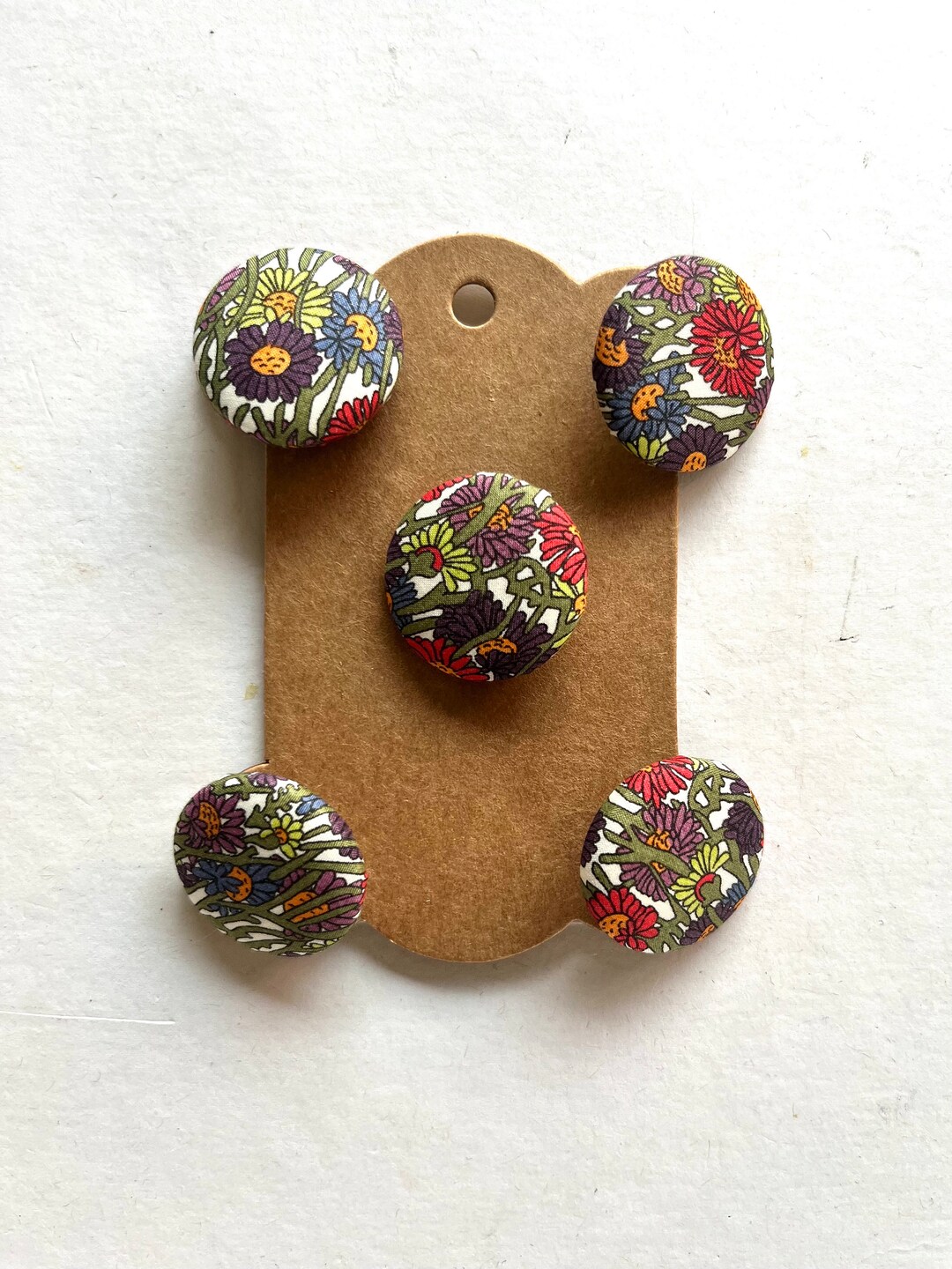 Liberty London Fabric Covered Buttons: Floral Cotton Set (28mm) - Etsy