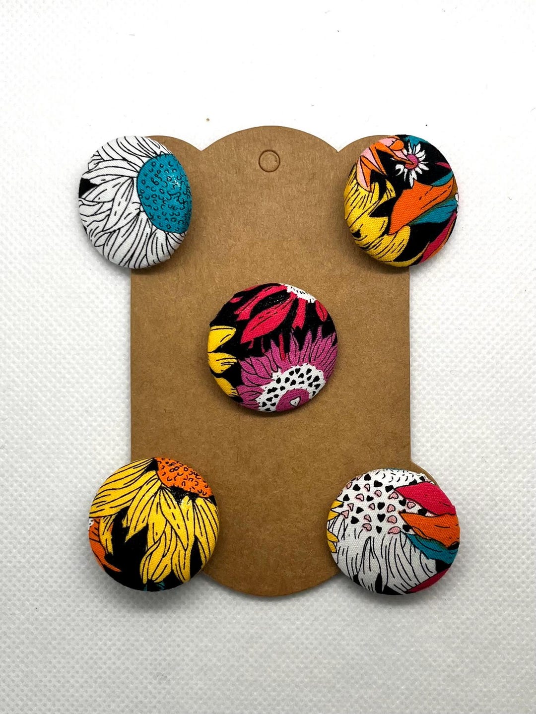Liberty London Fabric Buttons: Floral Cotton Covered Buttons (set of 5 ...