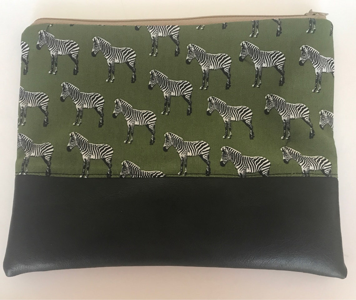 Handmade Zebra Fabric Zip Pouch/ Zebra Print Purse - Etsy UK