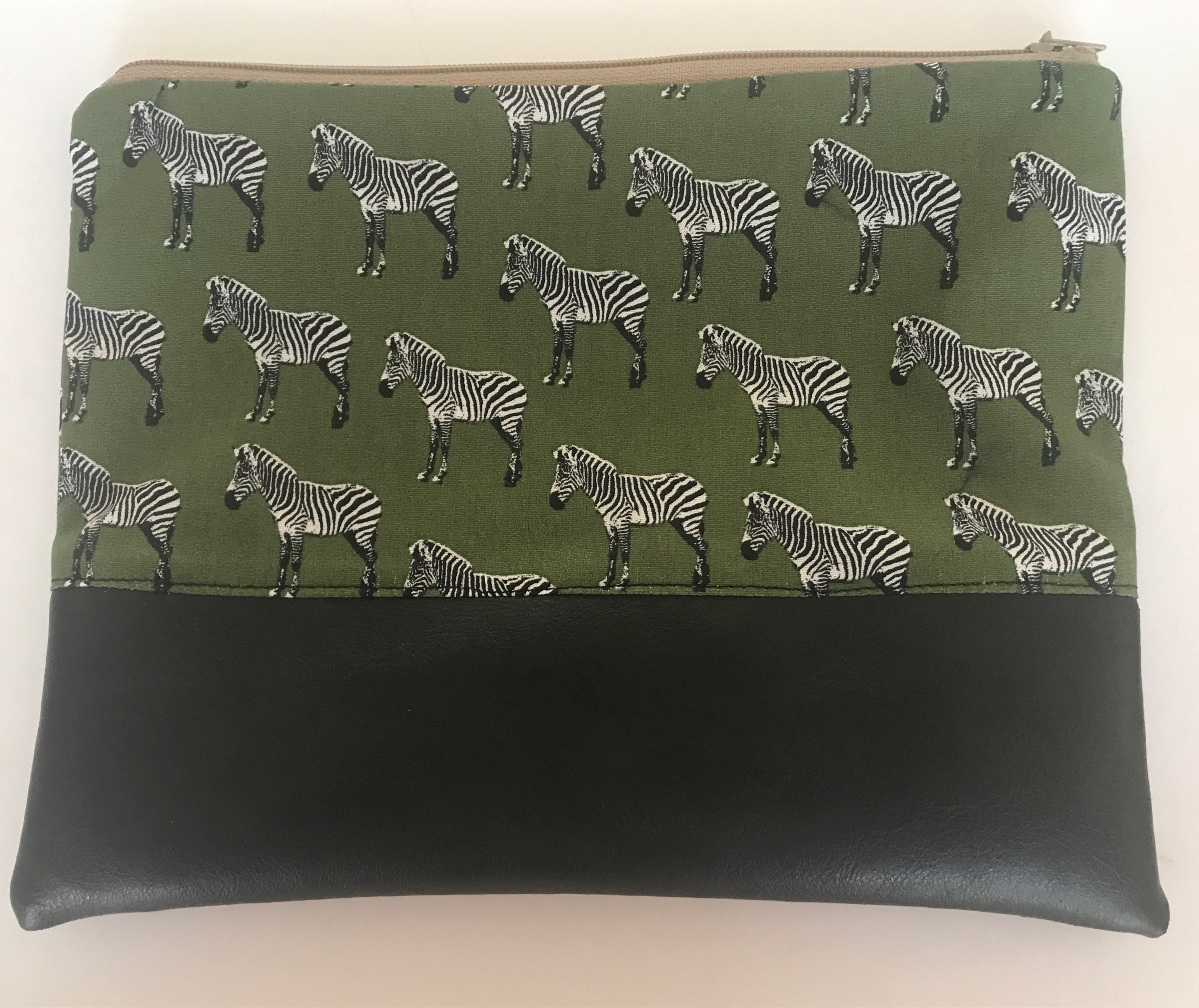 Handmade Zebra Fabric Zip Pouch/ Zebra Print Purse - Etsy UK