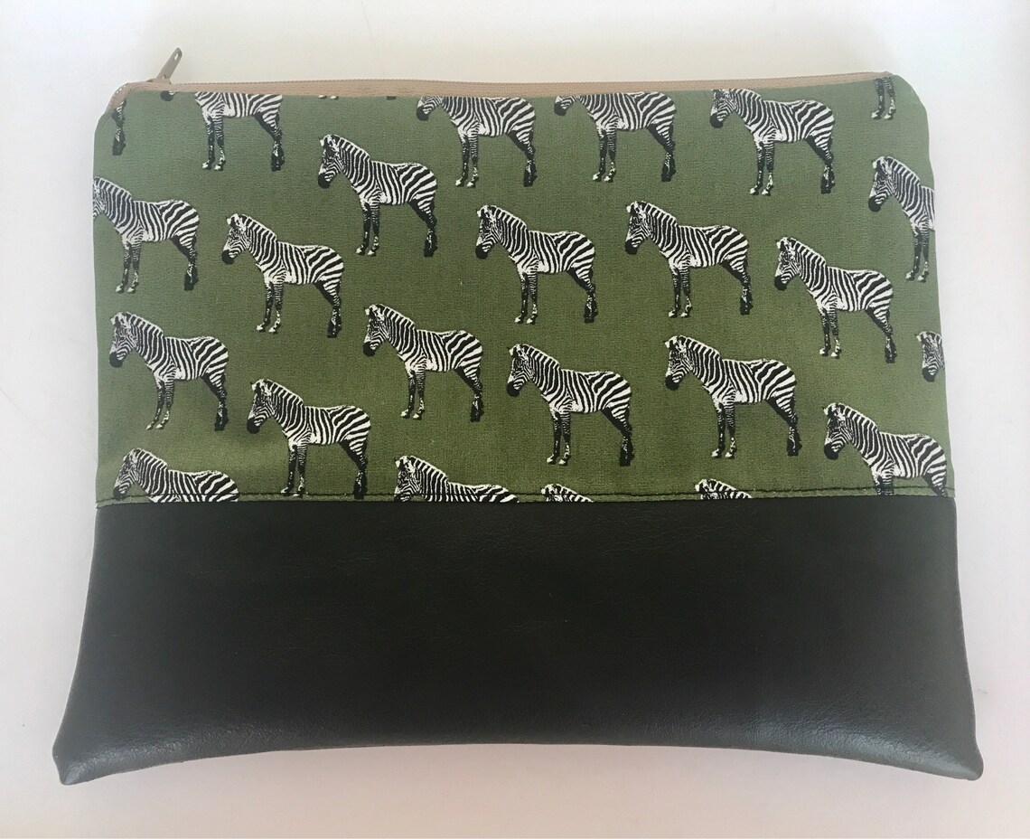Handmade Zebra Fabric Zip Pouch/ Zebra Print Purse - Etsy UK