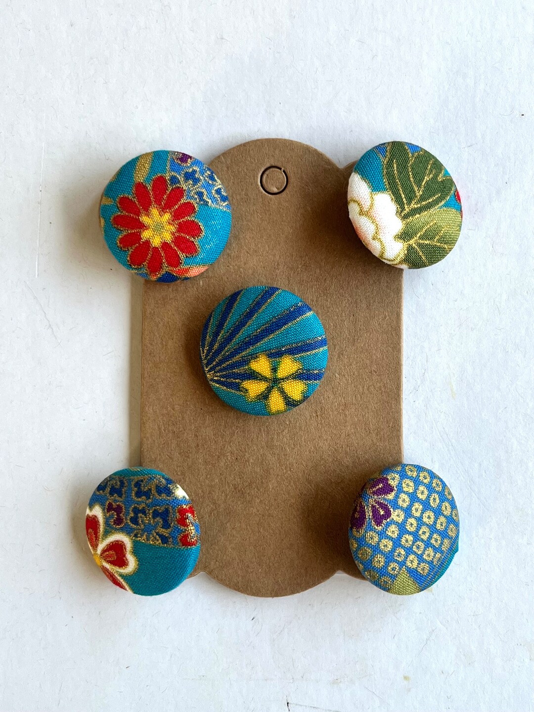 Vintage Japanese Fabric Covered Buttons/ Japanese Floral Fabric Buttons ...