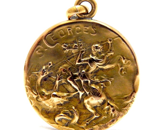 Antique Medal, Saint George, Gold Fix, Art Nouveau, Gold Filled, Medal ...