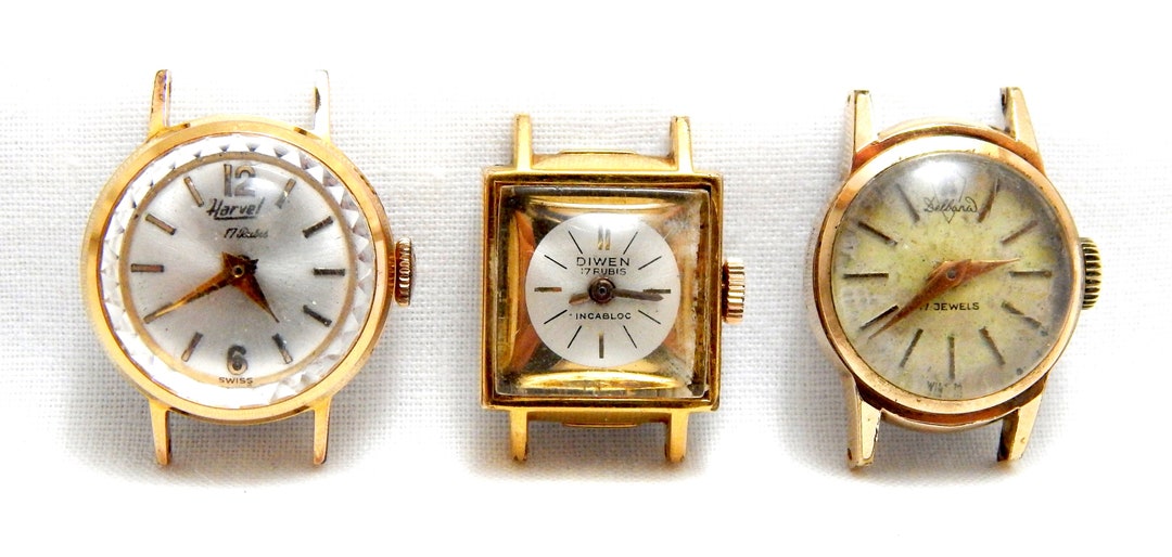 Lot 3 Watches, Watches Vintage, Wrist Watch, Hand Winding, Lot Watches ...