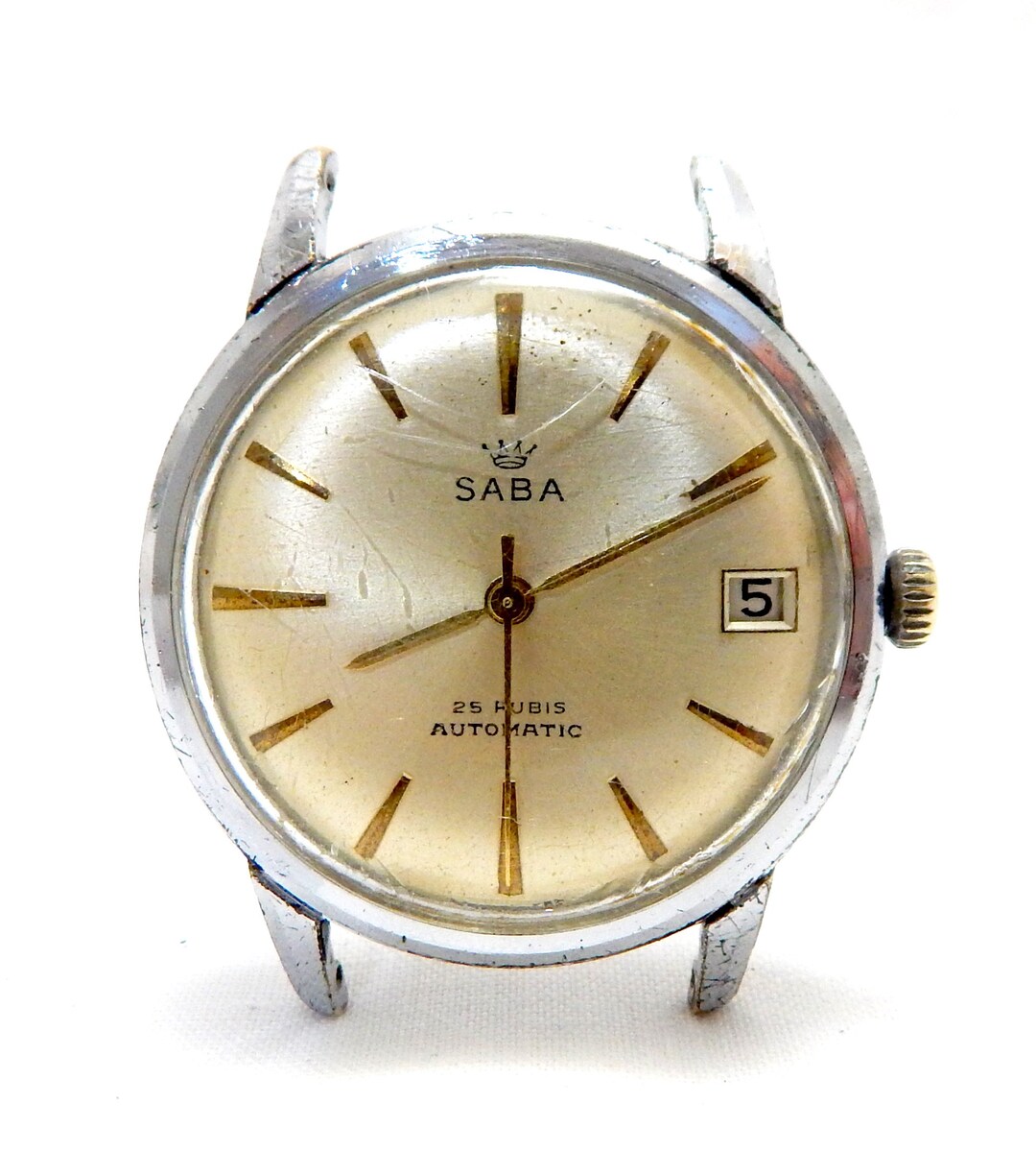 Vintage Watch, Watch SABA, Watch Automatic, Watch Men, Case Stainless ...