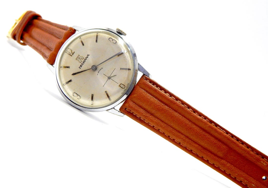 Vintage Watch, Watch DELBANA, Hand Winding, 17 Jewels, Case Steel, 36mm ...