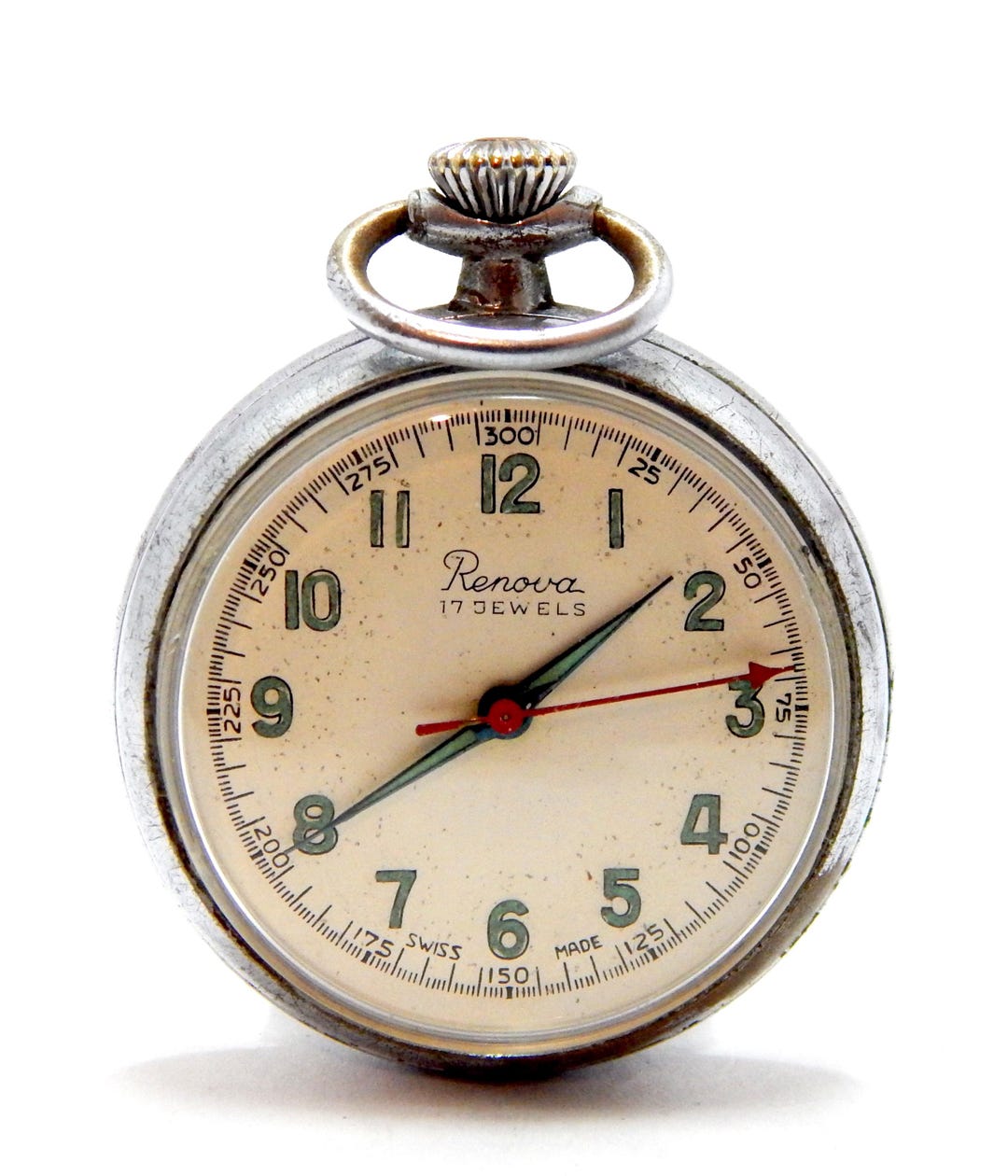 Antique Pocket Watch RENOVA, Hand Winding, 17 Jewels, Open Face, Case ...