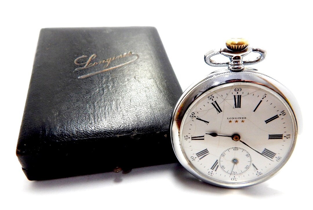 Pocket LONGINES, Open Face, Watch Longines, Case Steel, 53mm, Dial ...