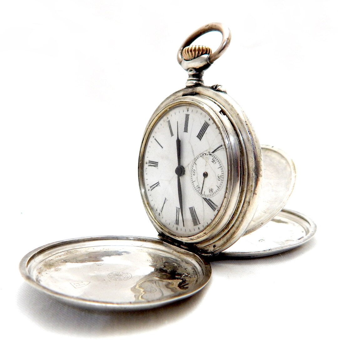 Antique Pocket, Watch LAGRANGE, Pocket Hunter, Dial Porcelain, Style ...