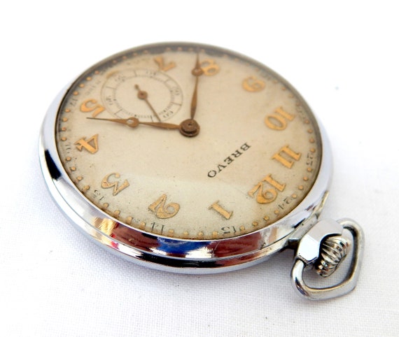 Antique Pocket, BREVO, Hand Winding, Open Face, 1910c… - Gem