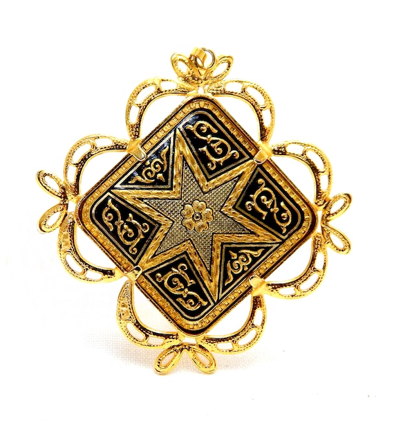 Vintage Medal Gold Filled Medal Damascening Damascene - Etsy