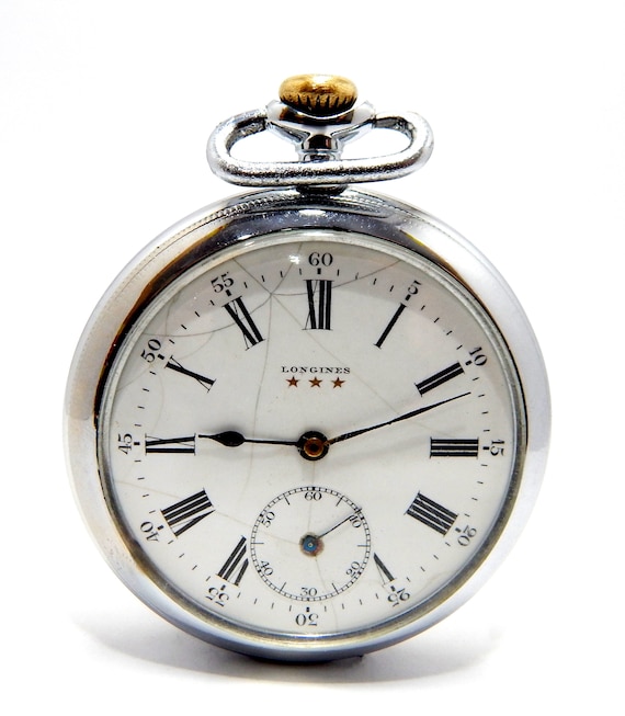 Pocket LONGINES, Open Face, Watch Longines, Case Stee… - Gem