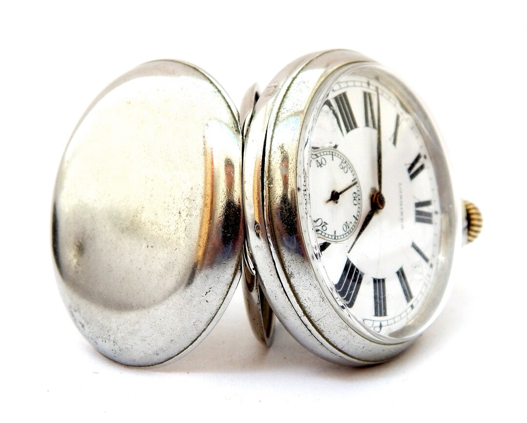 Antique Pocket, Watch LONGINES, Open Face, 1905c, Dial Porcelain, Case ...