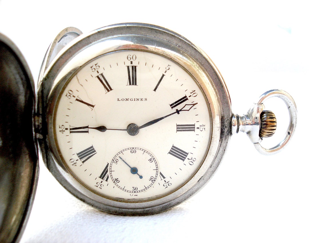 Antique Pocket Watch, LONGINES Hunter, Caliber 18.50 Circa 1915, Case ...