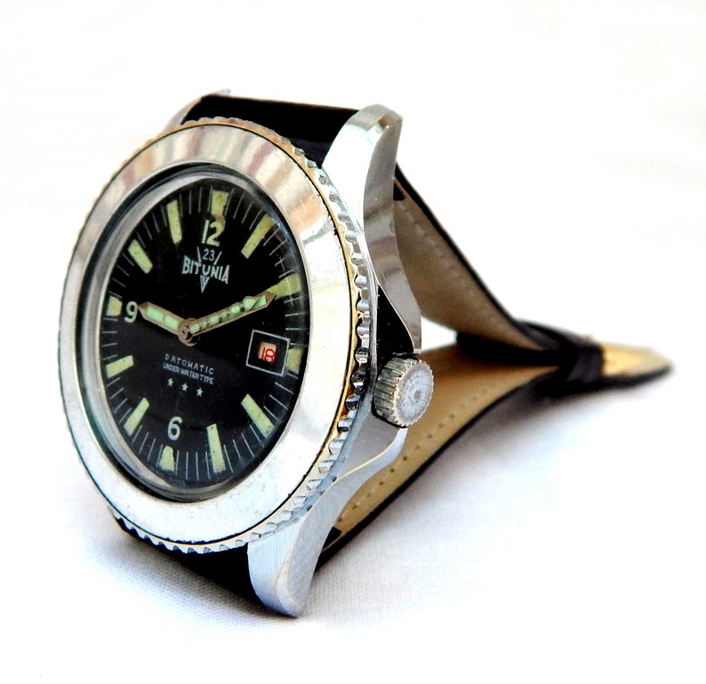 Vintage Watch BITUNIA Watch Diver Self Winding Case - Etsy