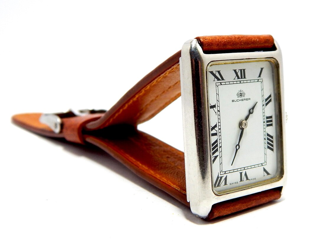 Watch BUCHERER, Hand Winding, Style Art Deco, Case Steel, 1950c, 30mm X ...