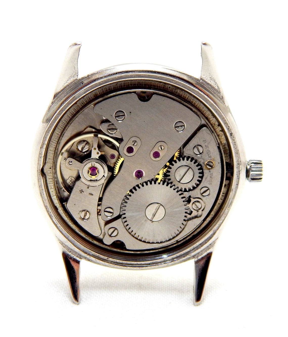 Vintage Watch, Watch DELBANA, Mechanic, 21 Jewels, Case Stainless Steel ...
