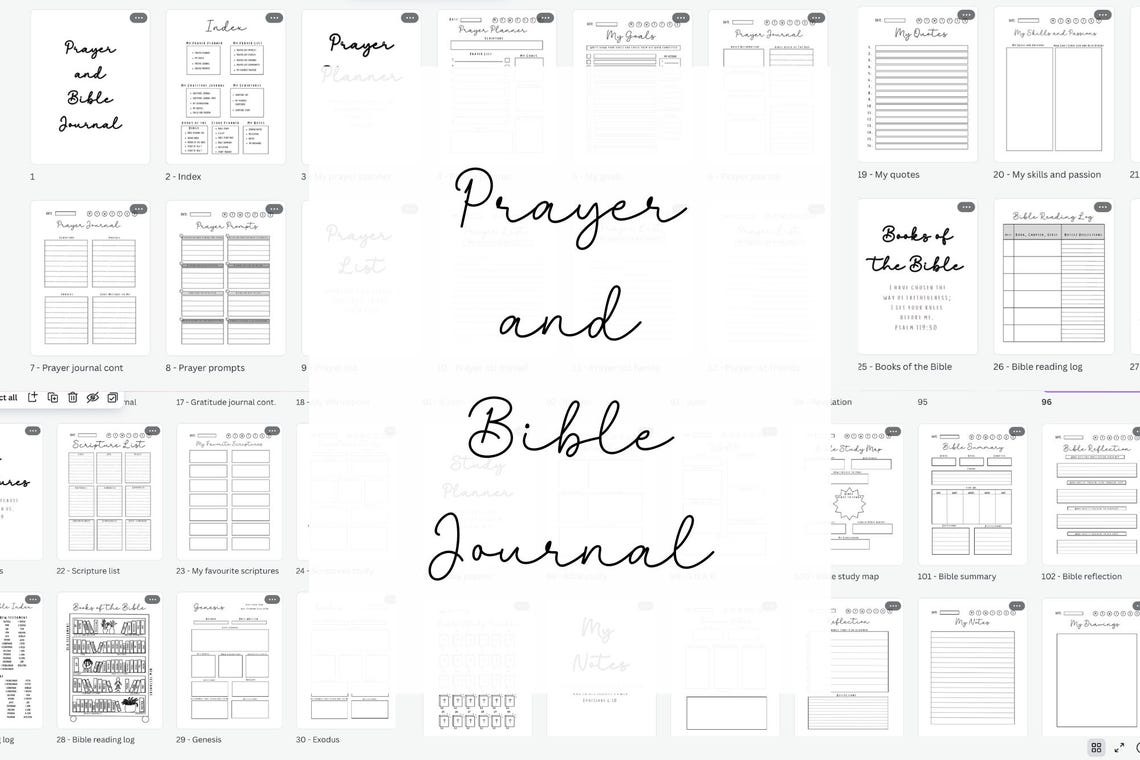 Bible and Prayer Journal, Printable or Digital - Etsy