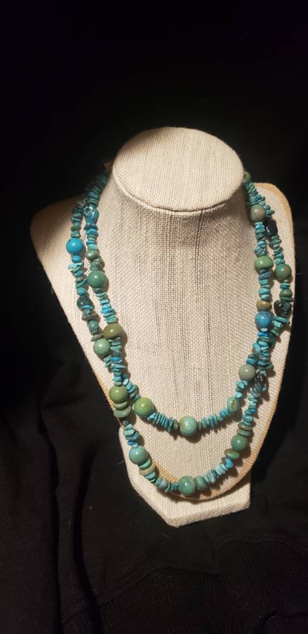 Marked Multi-strand Turquoise Chip Necklace - Etsy