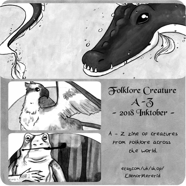 Folklore Creatures A-z - Zine - Comic - Inktober - Etsy