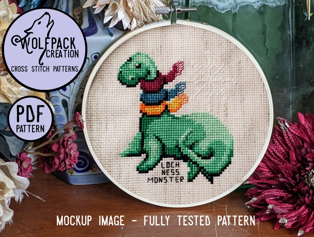 Cozy Cryptid Loch Ness Monster Cross Stitch Pattern - Etsy