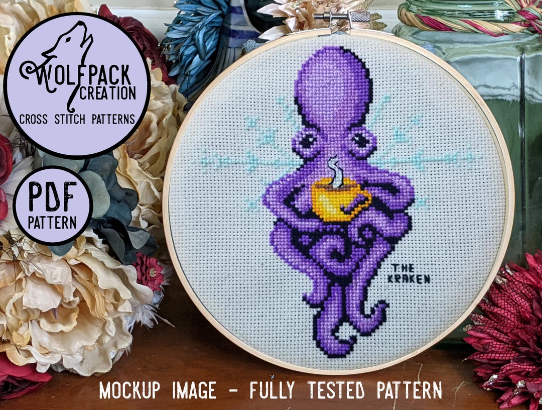 Cozy Cryptid Kraken Cross Stitch Pattern - Etsy