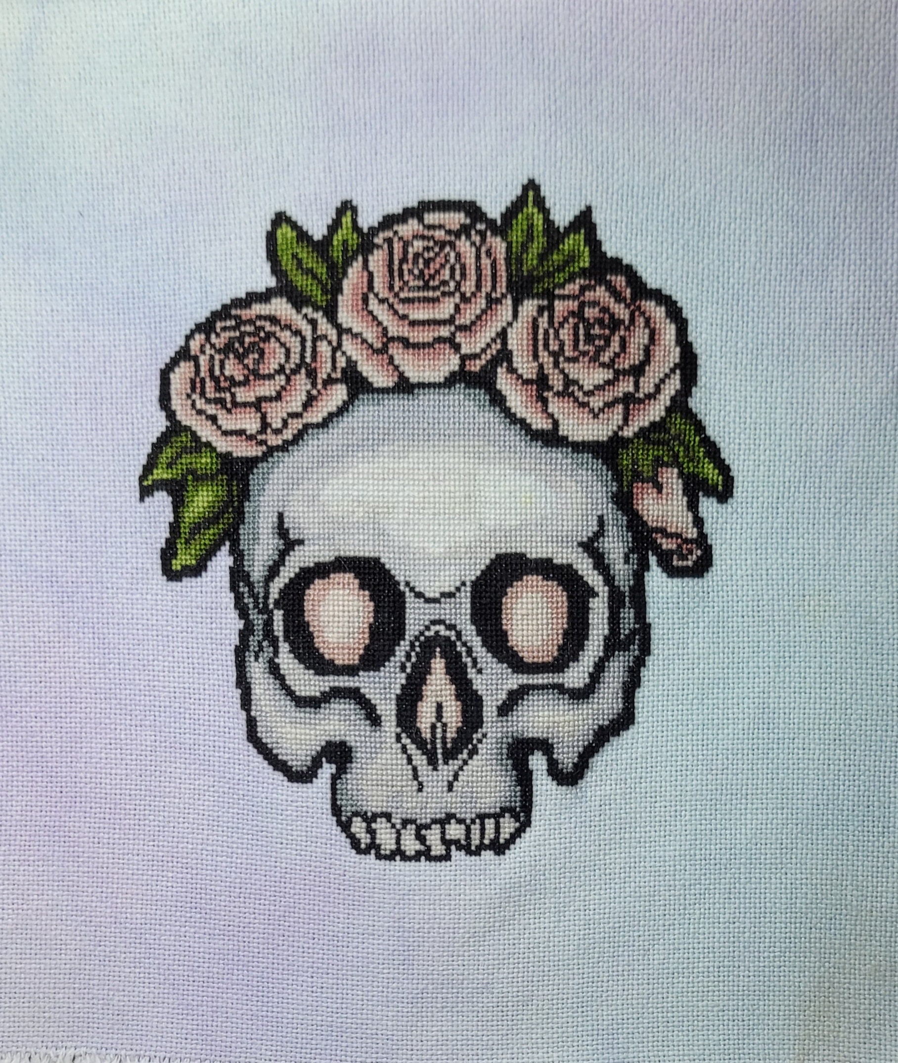 Skull and Spring Roses (aka Ms. Skelly) - Cross Stitch Pattern - Etsy