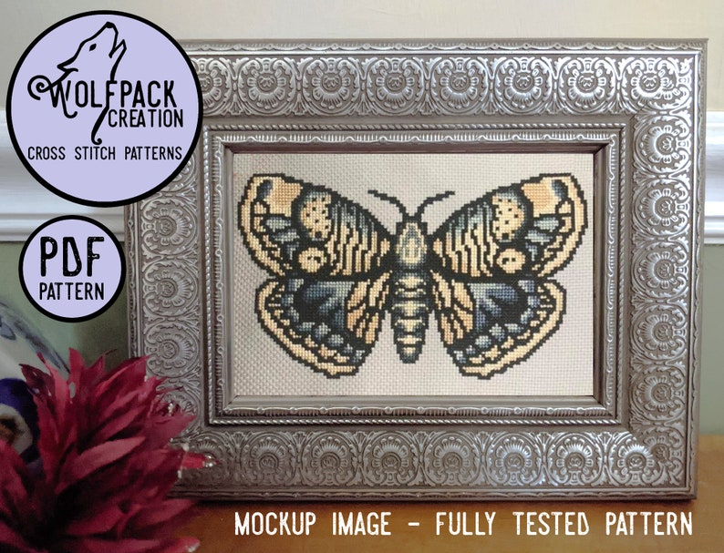 Brahmin Moth Specimen Cross Stitch Pattern | Etsy