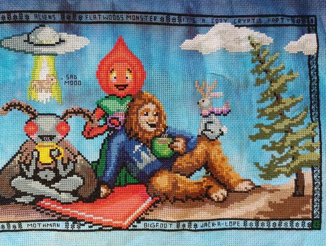 It's a Cozy Cryptids Party! Cross Stitch Pattern - Etsy
