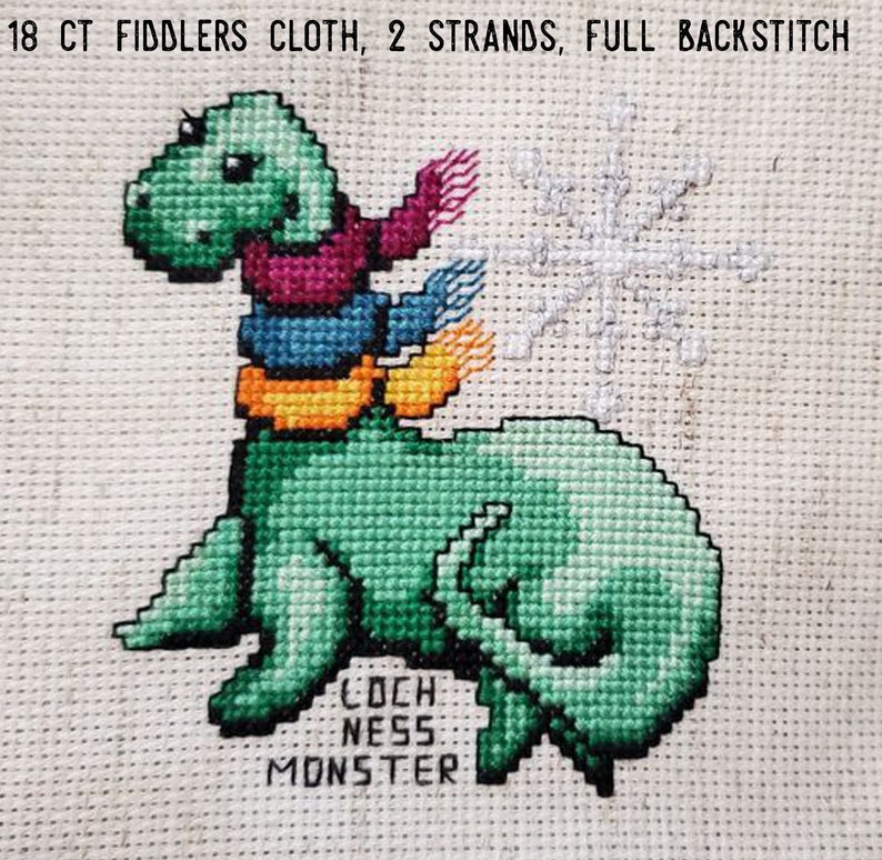 Cozy Cryptid Loch Ness Monster Cross Stitch Pattern - Etsy