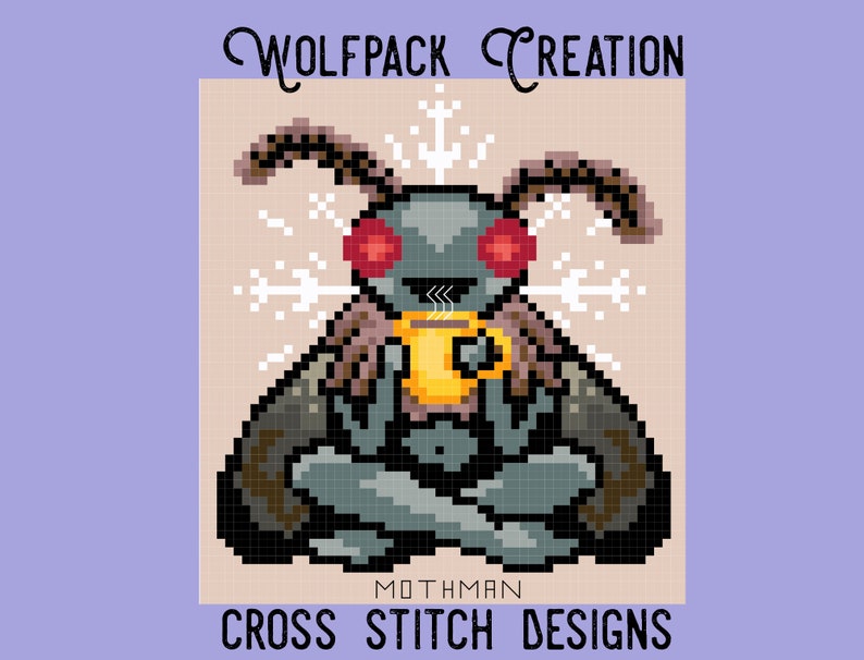 Cozy Cryptid Mothman Cross Stitch Pattern - Etsy
