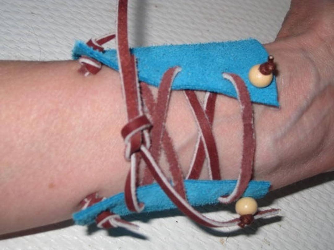 LITTLE WARRIOR Turquoise Suede Strength Strap With Brown Leather Lace ...