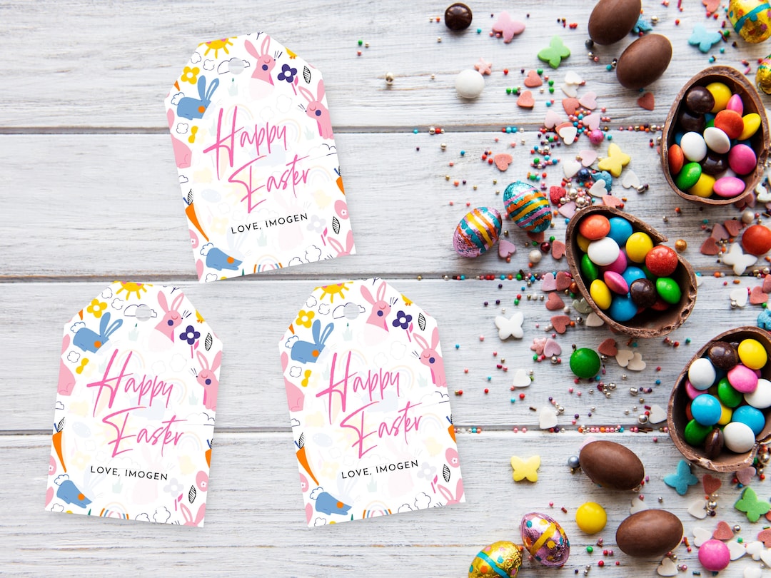 Easter Bunnies Gift Tag INSTANT DOWNLOAD Easter Treat Gift, Easter ...