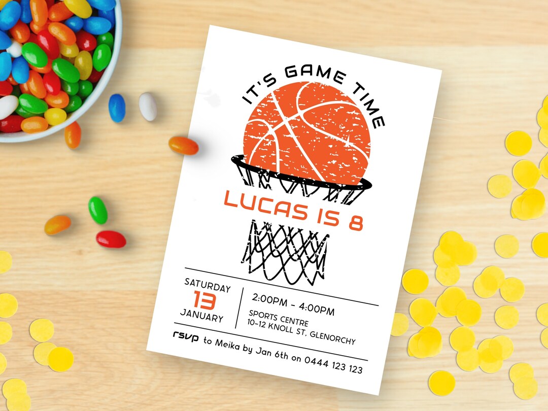 Basketball 8th Birthday Invitation | INSTANT DOWNLOAD | Sports ...